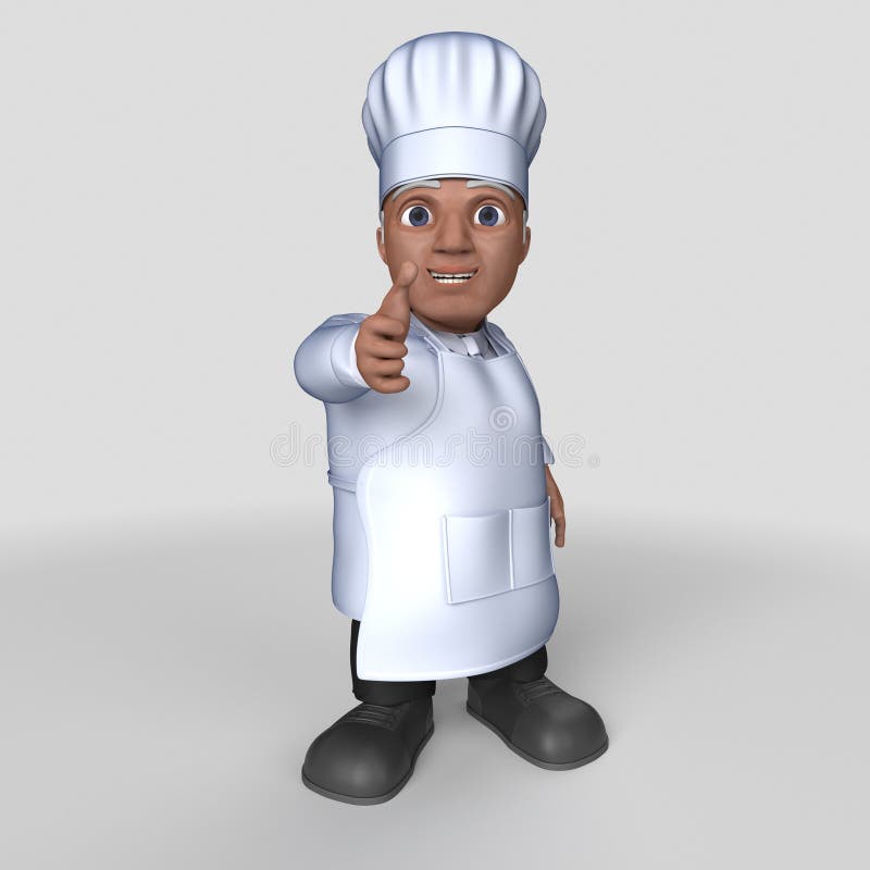 3D Cartoon Baker Character stock illustration. Illustration of bakery ...