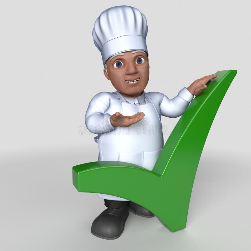 3D Cartoon Baker Character stock illustration. Illustration of commerce ...