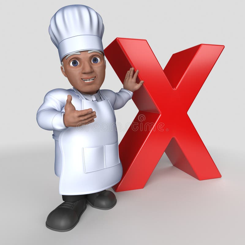 3D Cartoon Baker Character stock illustration. Illustration of chef ...