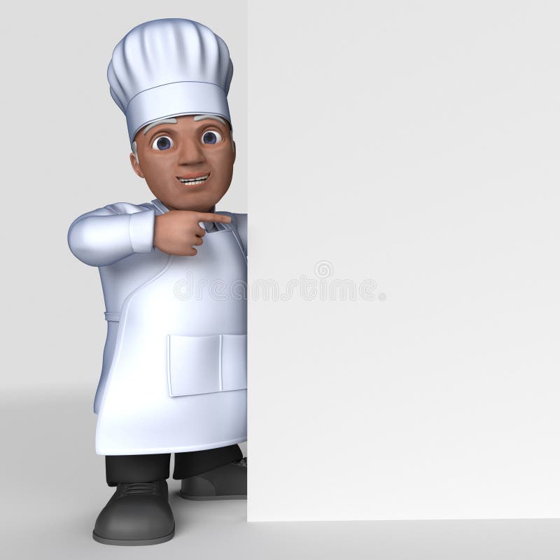 3D Cartoon Baker Character stock illustration. Illustration of shopping ...