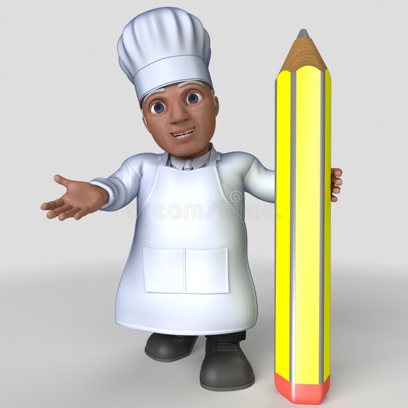 3D Cartoon Baker Character stock illustration. Illustration of ...