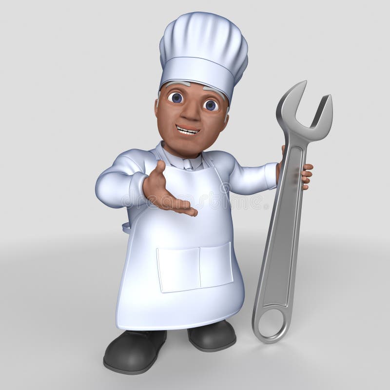 3D Cartoon Baker Character stock illustration. Illustration of shop ...