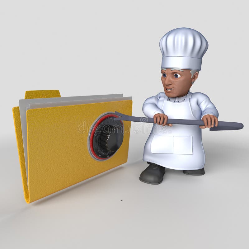 3D Cartoon Baker Character stock illustration. Illustration of render ...