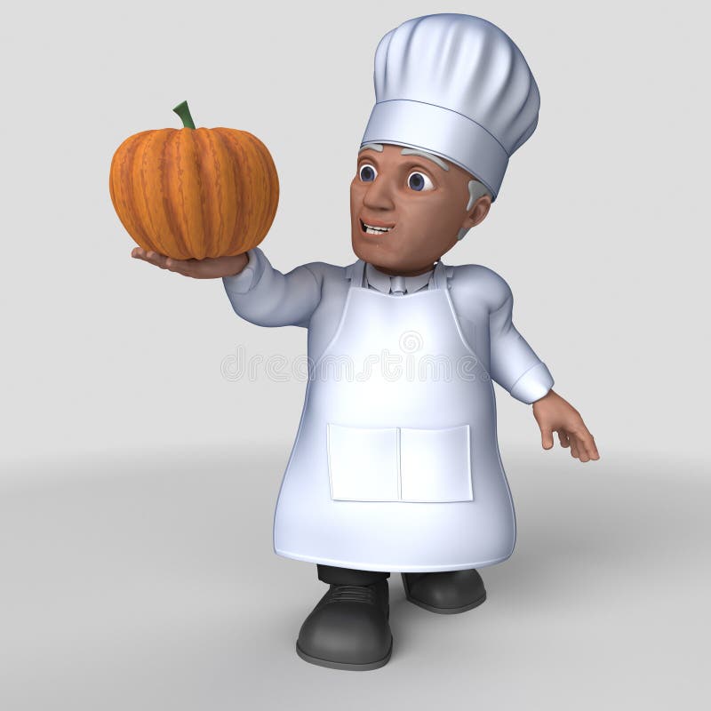 3D Cartoon Baker Character stock illustration. Illustration of cakes ...