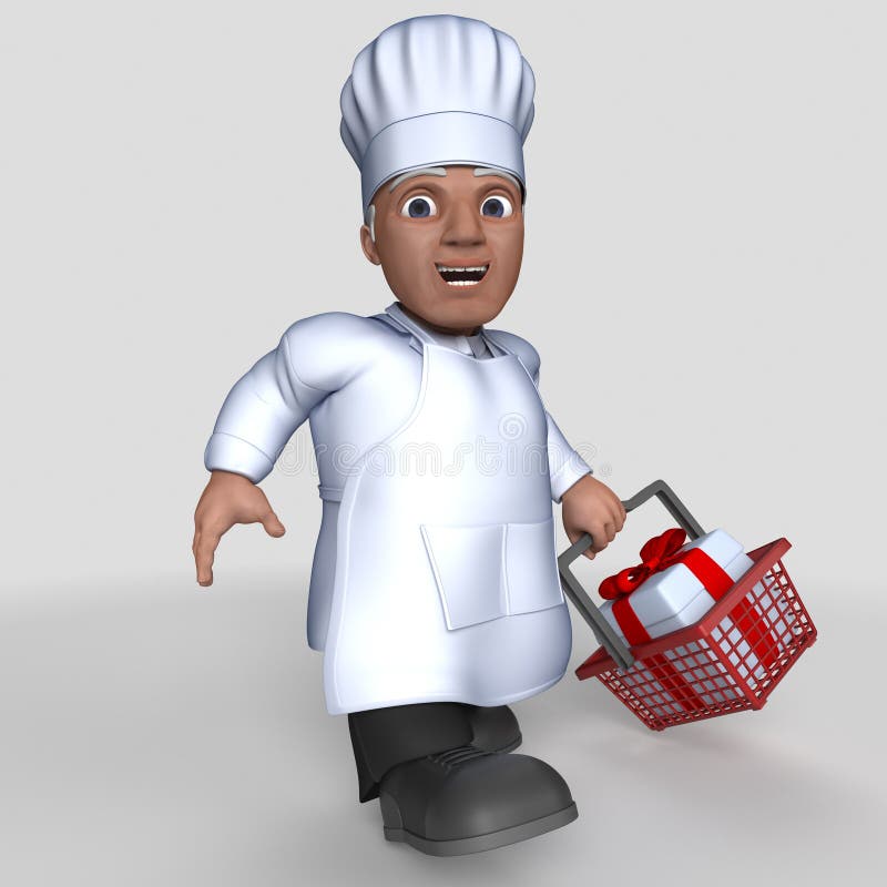 3D Cartoon Baker Character stock illustration. Illustration of ...
