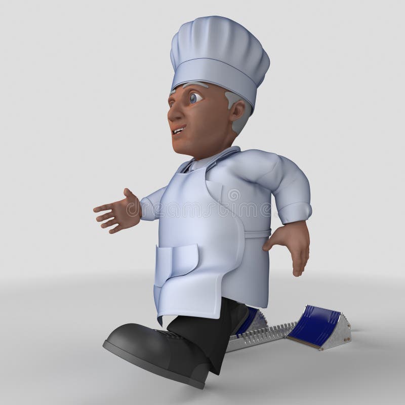 3D Cartoon Baker Character stock illustration. Illustration of commerce ...