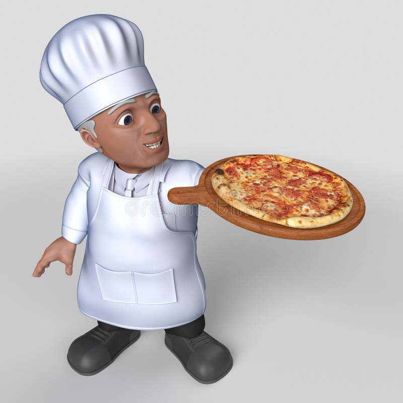 3D Cartoon Baker Character stock illustration. Illustration of store ...
