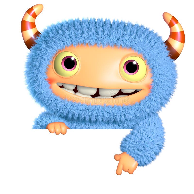 3d cartoon blue monster stock illustration. Illustration of abominable ...