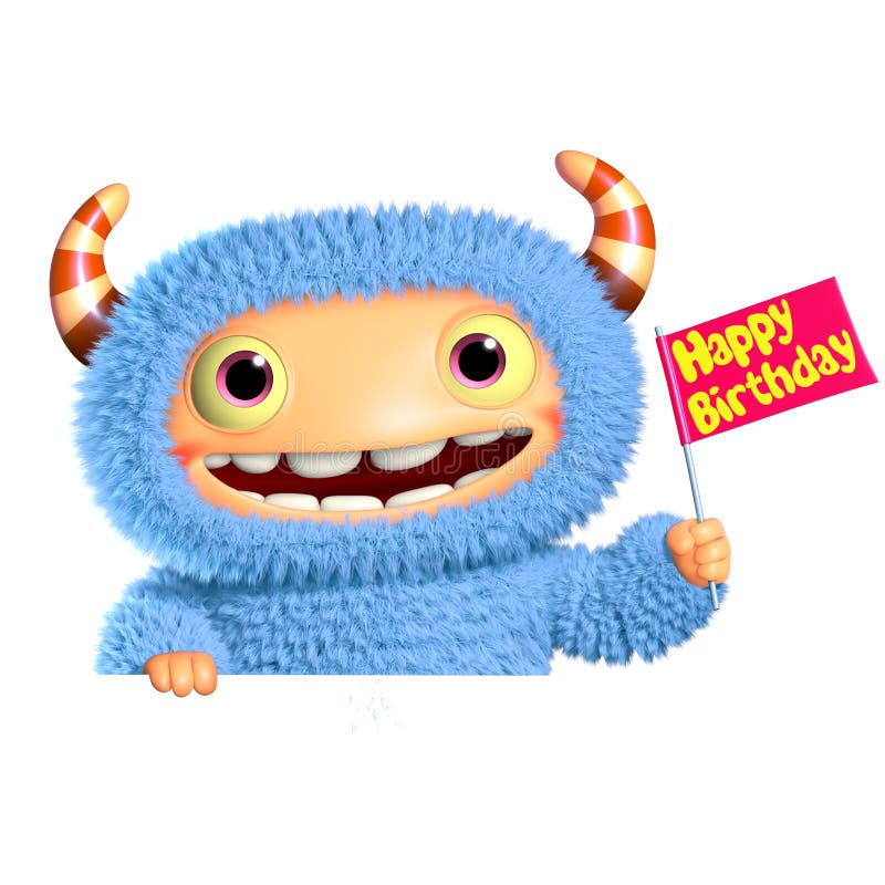 3d cartoon blue monster stock illustration. Illustration of hair - 39945798