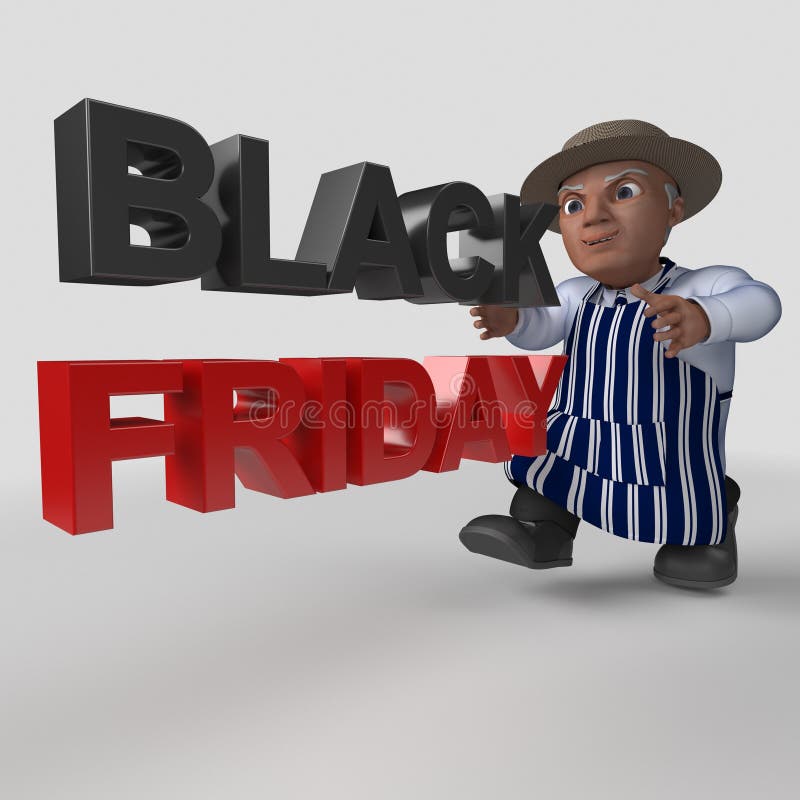 3D Cartoon Butcher Character Stock Illustration - Illustration of ...