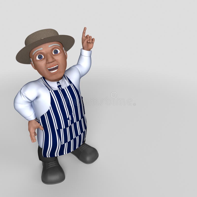 3D Cartoon Butcher Character Stock Illustration - Illustration of ...