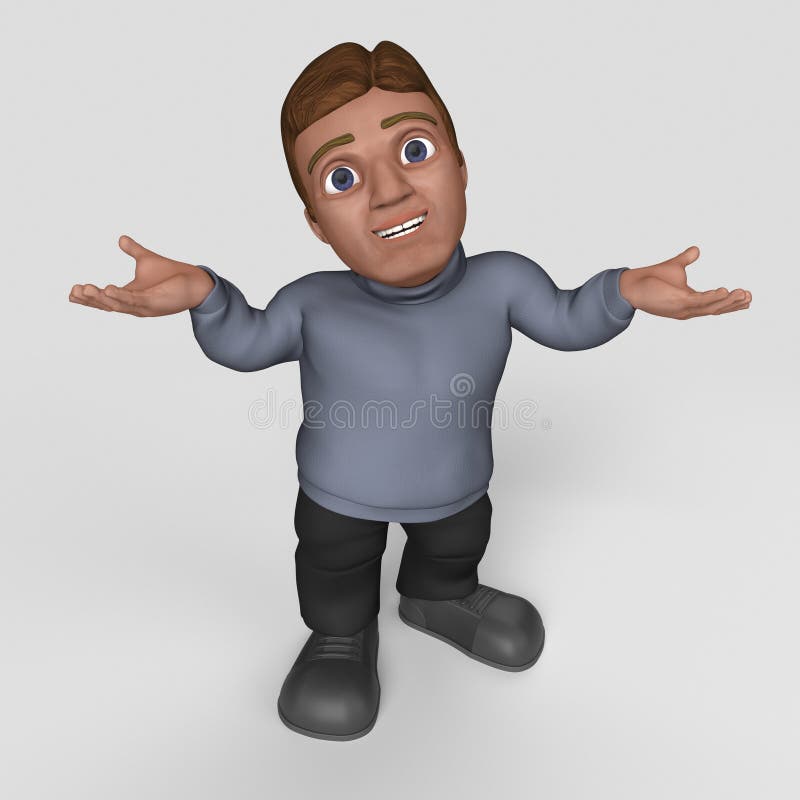 3D Cartoon Casual Character Stock Illustration - Illustration of ...