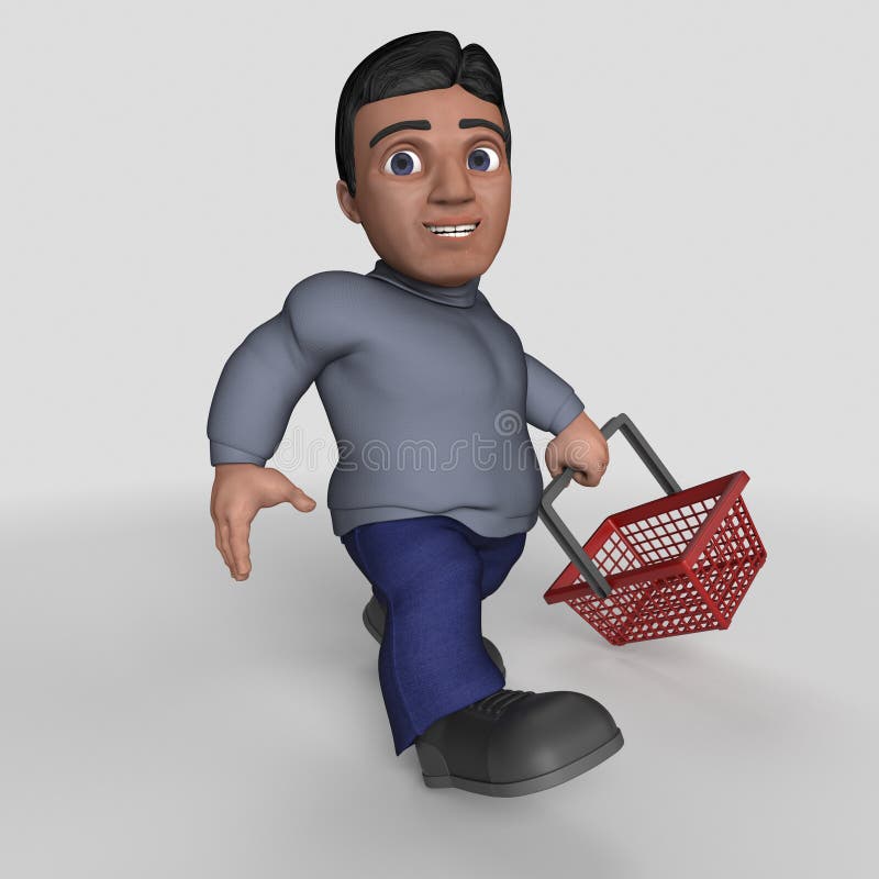 3D Cartoon Casual Character Stock Illustration - Illustration of ...