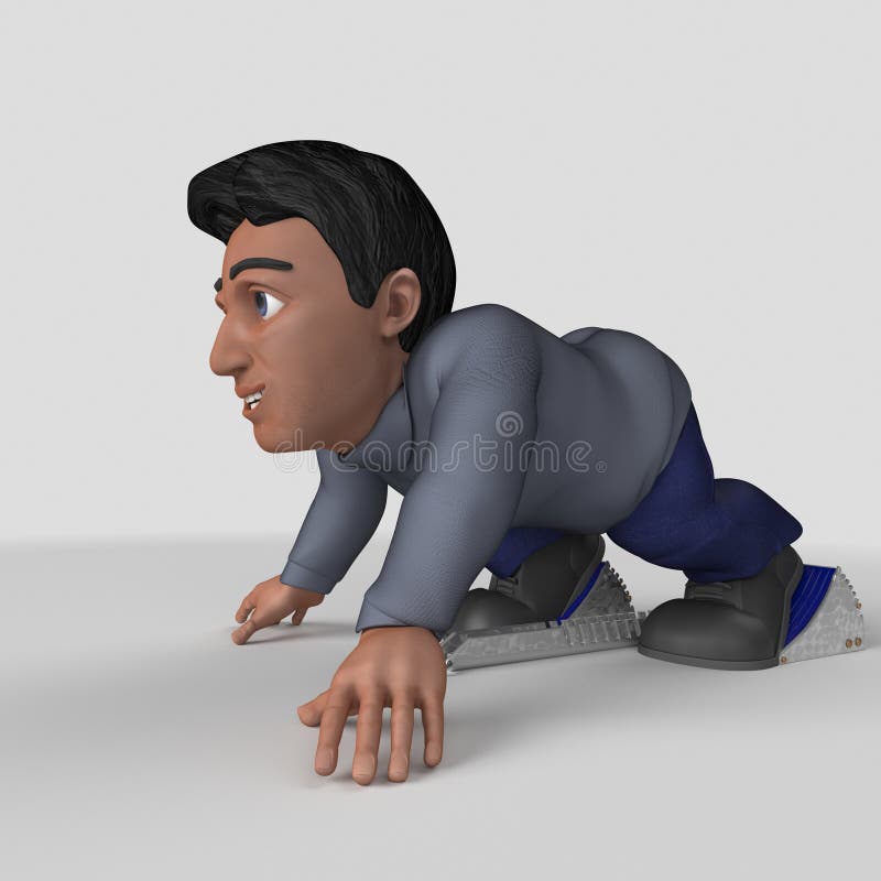 3D Cartoon Casual Character Stock Illustration - Illustration of render ...