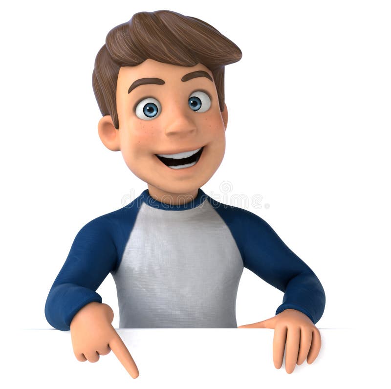3D Cartoon Character Fun Teenager Stock Illustration - Illustration of ...