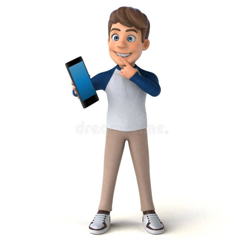 3D Cartoon Character Fun Teenager Stock Illustration - Illustration of ...