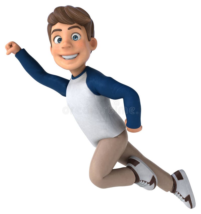 3D Cartoon Character Fun Teenager Stock Illustration - Illustration of ...