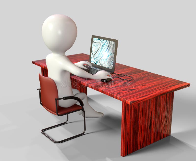 3d Character Using Laptop Stock Illustrations – 544 3d Character Using ...