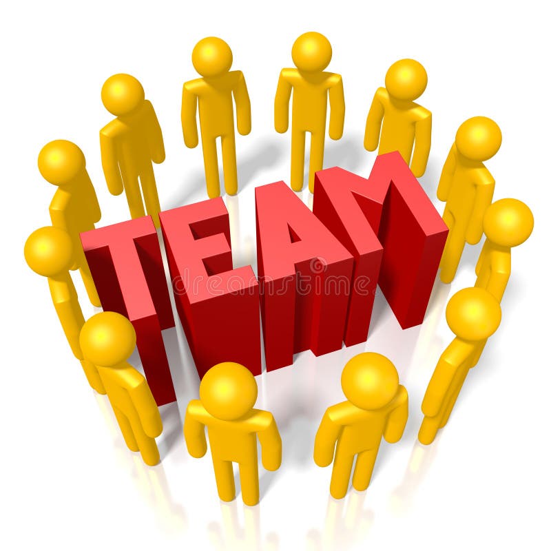 3D teamwork concept stock illustration. Illustration of three - 101968480