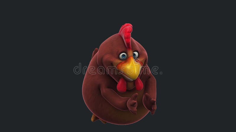 3D Cartoon Chicken Clapping (with Alpha Channel Included Stock Video ...