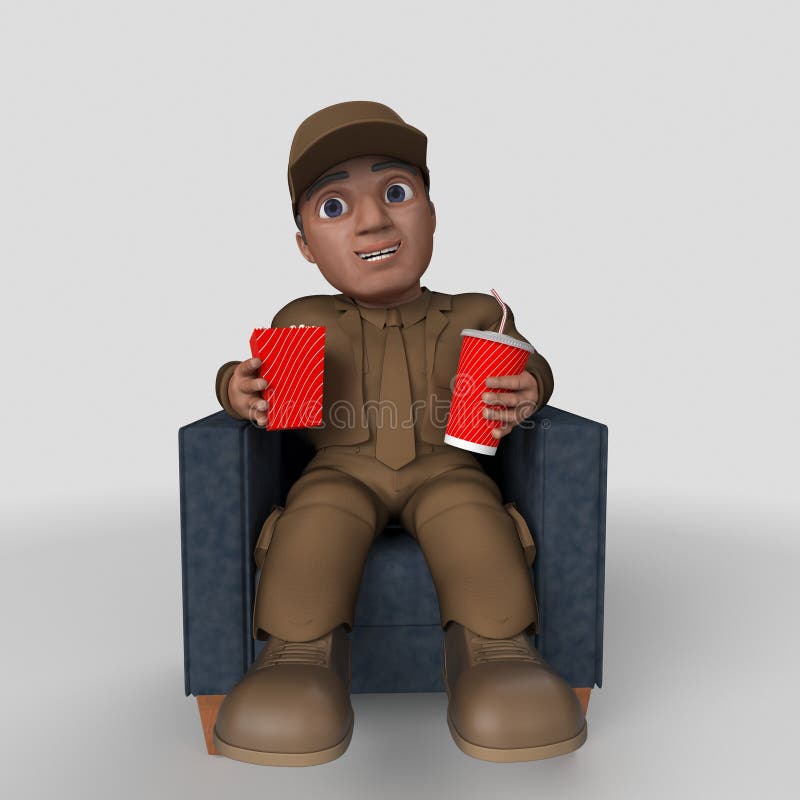 3D Cartoon Delivery Driver stock illustration. Illustration of driver ...