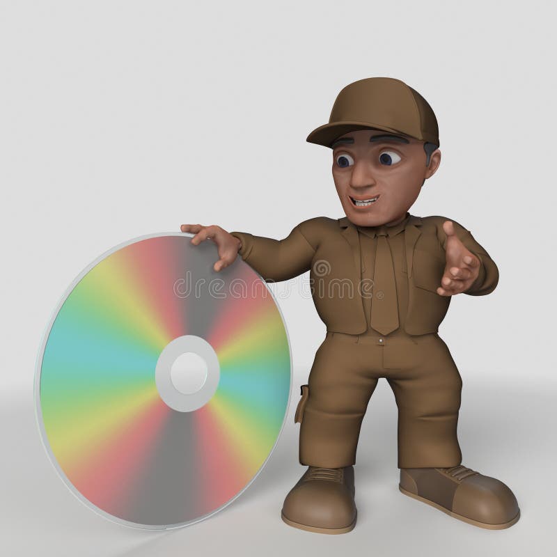 3D Cartoon Delivery Driver stock illustration. Illustration of driver ...