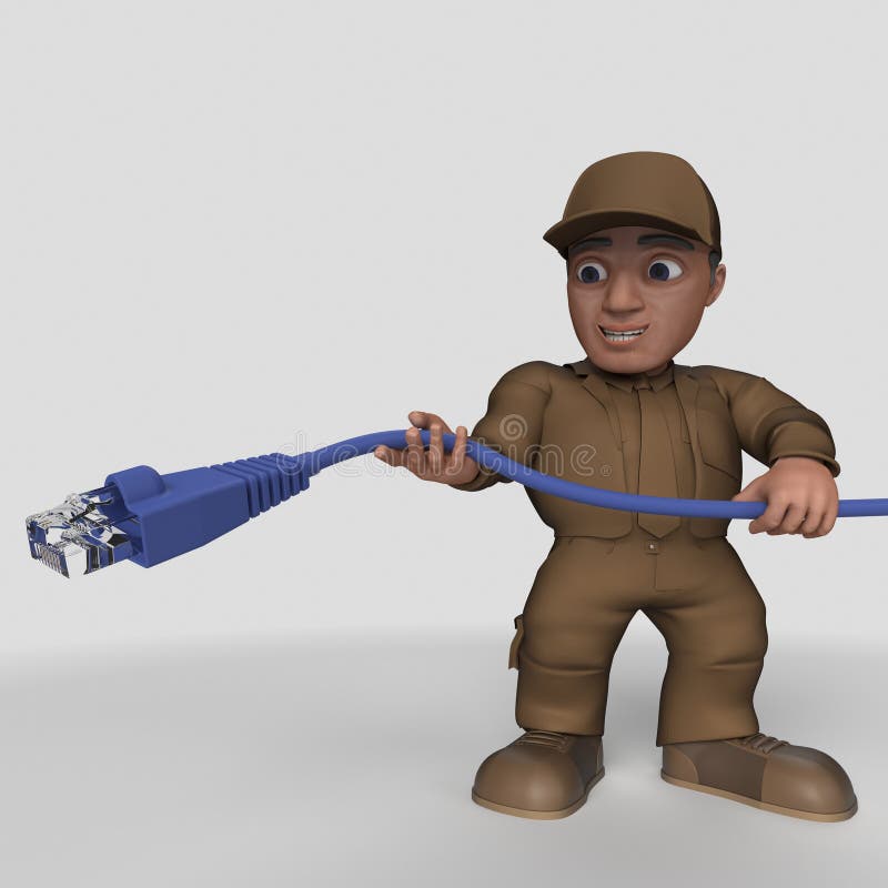 3D Cartoon Delivery Driver stock illustration. Illustration of service ...