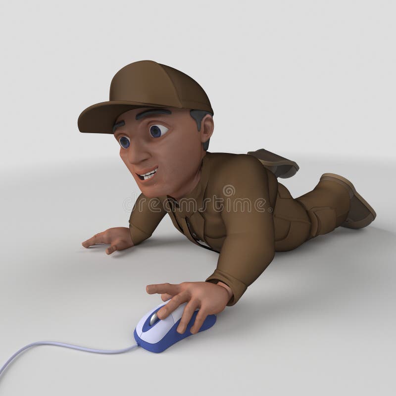 3D Cartoon Delivery Driver stock illustration. Illustration of isolated ...