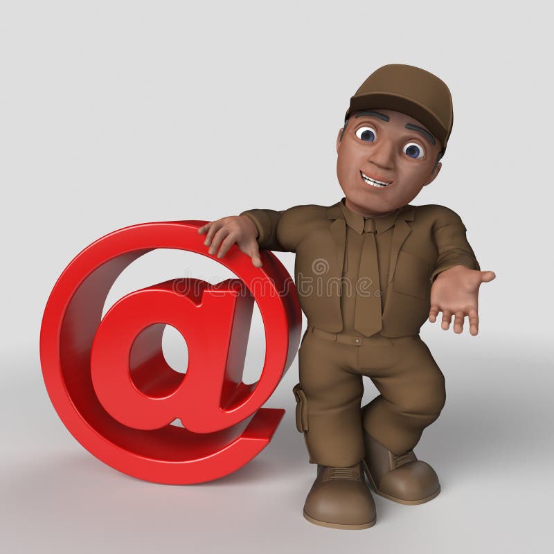 3D Cartoon Delivery Driver stock illustration. Illustration of carry ...