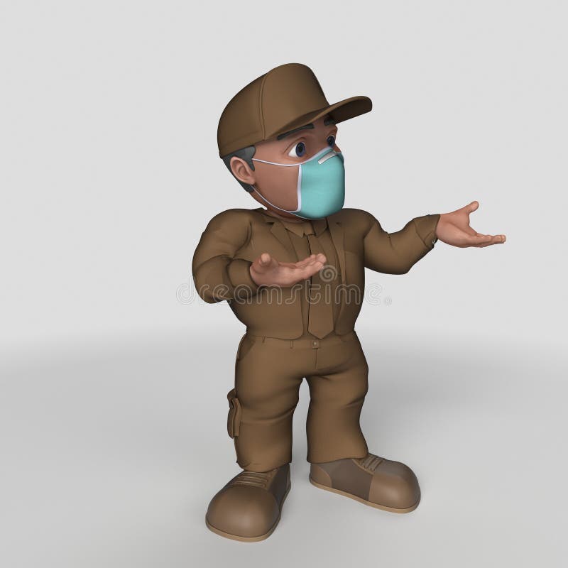 3D Cartoon Delivery Driver stock illustration. Illustration of city ...