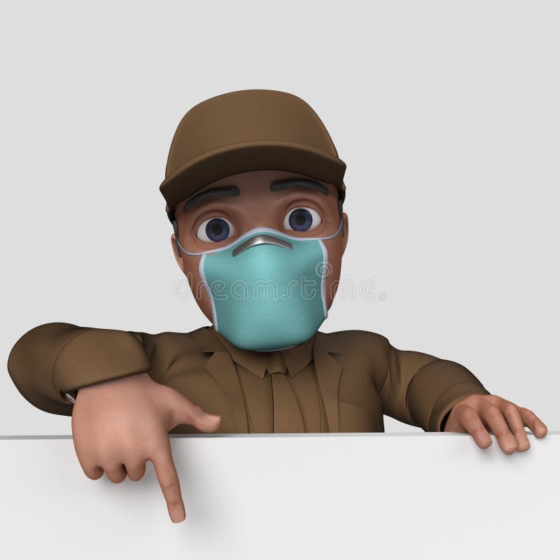 3D Cartoon Delivery Driver stock illustration. Illustration of service ...