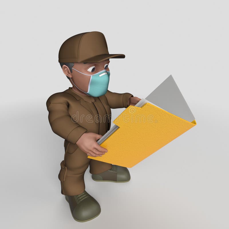 3D Cartoon Delivery Driver stock illustration. Illustration of deliver ...