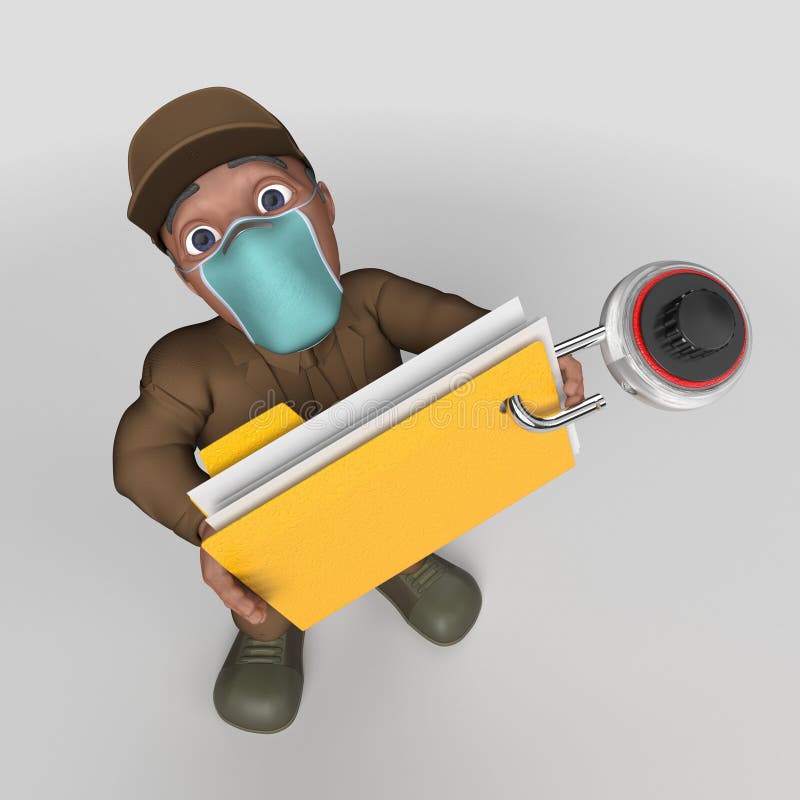 3D Cartoon Delivery Driver stock illustration. Illustration of freight ...