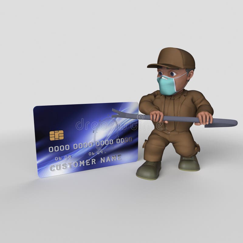 3D Cartoon Delivery Driver stock illustration. Illustration of parcel ...