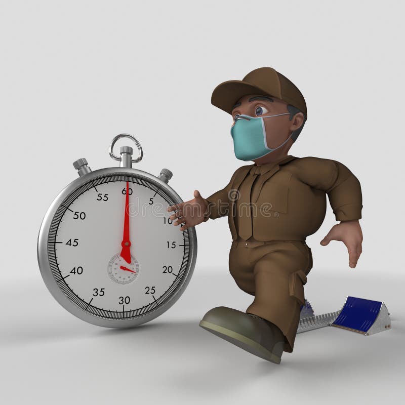 3D Cartoon Delivery Driver stock illustration. Illustration of icon ...