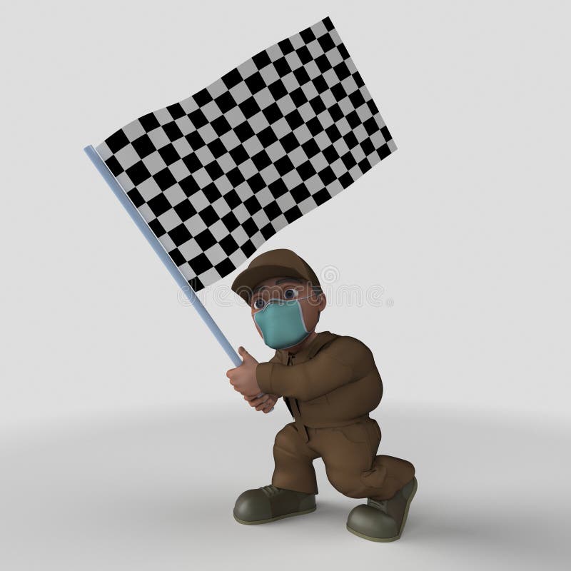 3D Cartoon Delivery Driver stock illustration. Illustration of courier ...