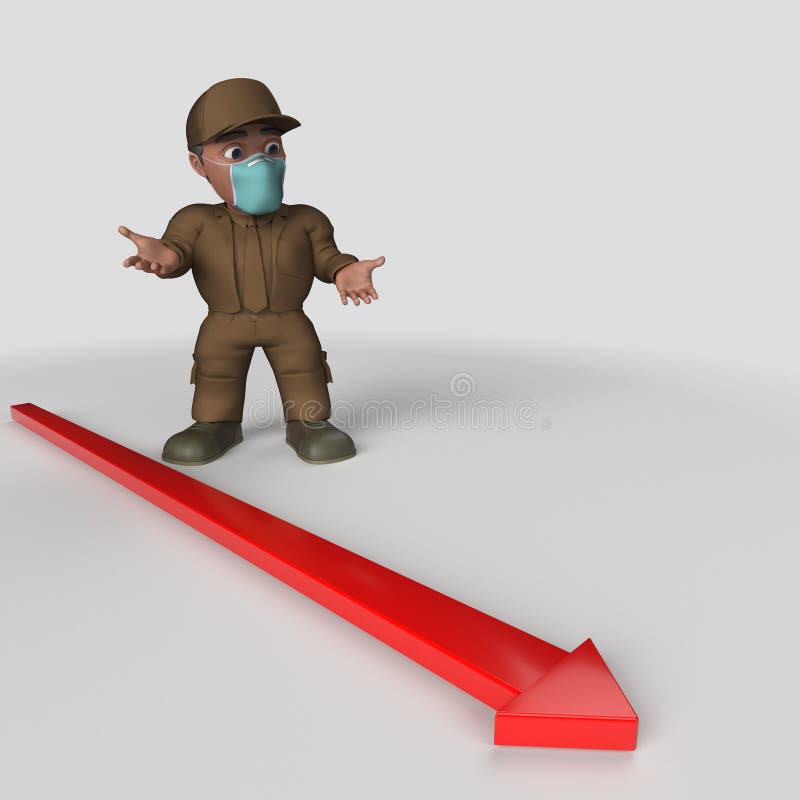 3D Cartoon Delivery Driver stock illustration. Illustration of ...