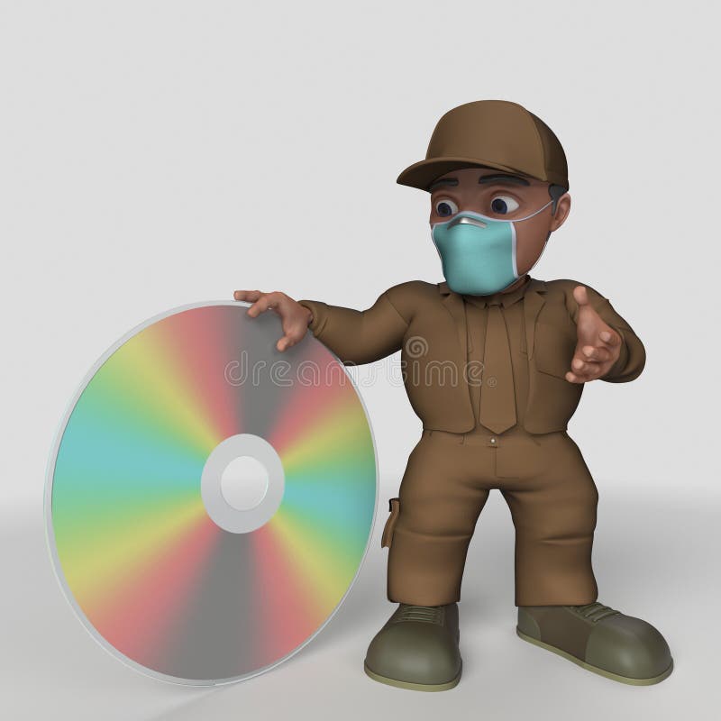 3D Cartoon Delivery Driver stock illustration. Illustration of package ...