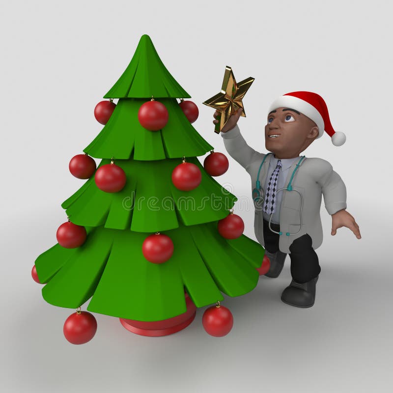 3D Cartoon Doctor Character Stock Illustration - Illustration of santa ...