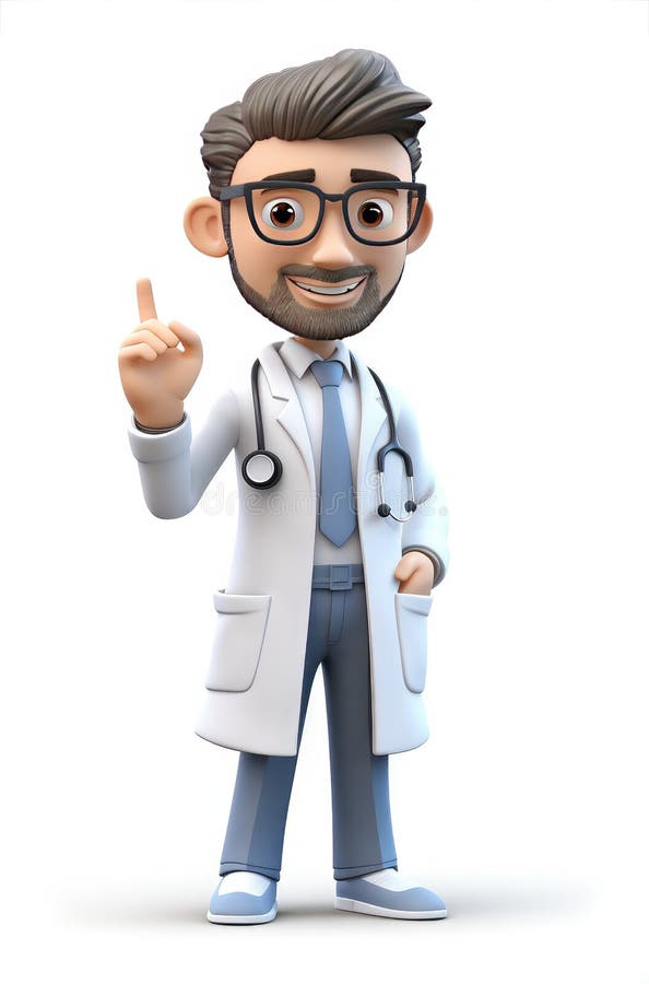 3d Cartoon Doctor Character on Transparent Background Stock Image ...