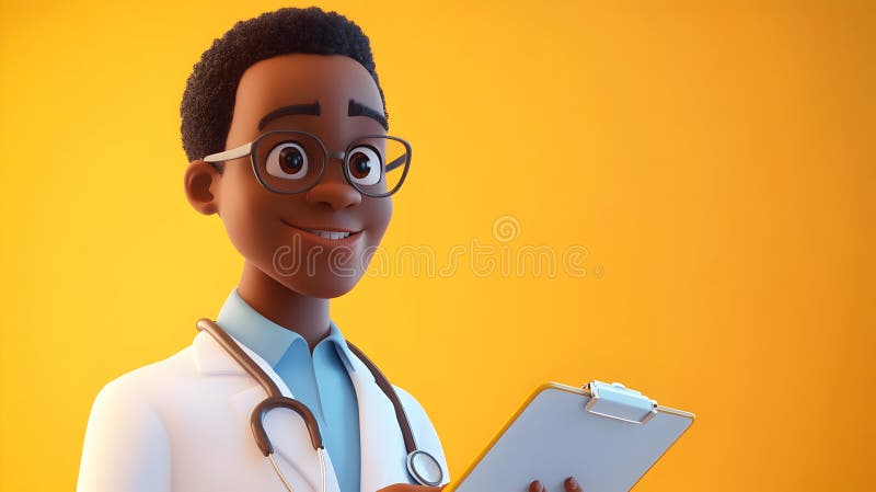 3D Cartoon Doctor Illustration: Friendly Young Physician Stock ...