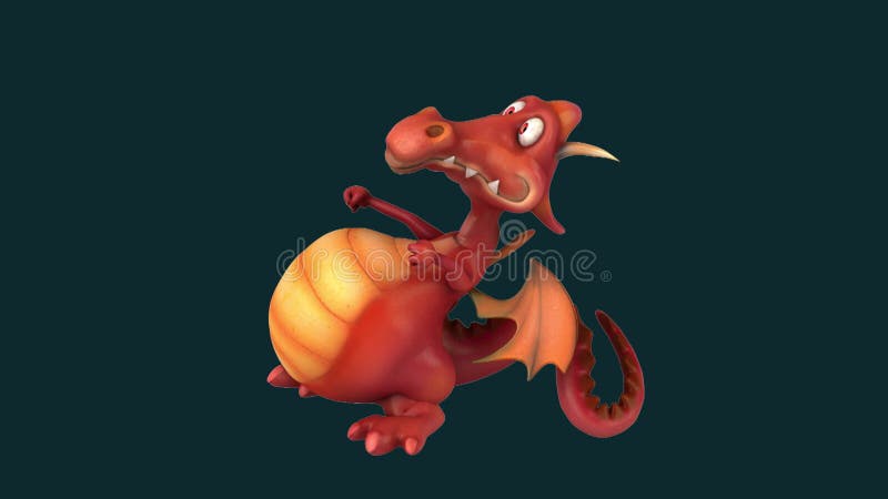 3D Cartoon Dragon Dancing (with Alpha Channel Stock Video - Video of ...