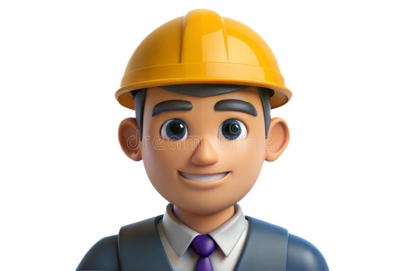 3D Cartoon Engineer stock illustration. Illustration of professional ...