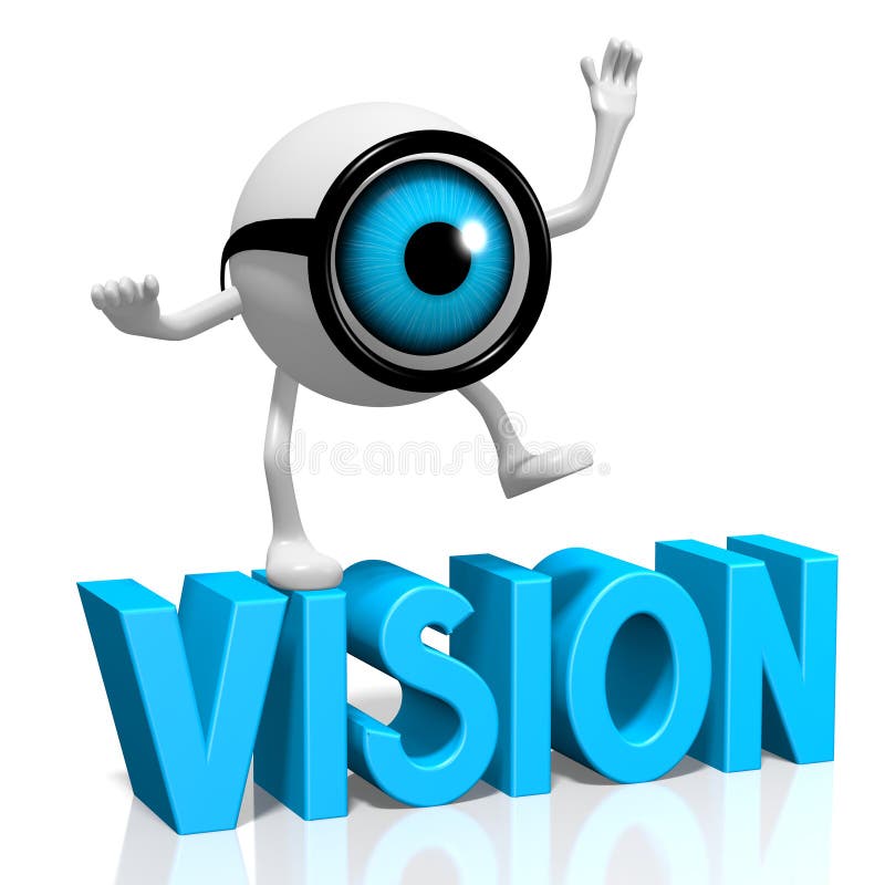 3D Cartoon Eye, Vision Concept Stock Illustration - Illustration of ...