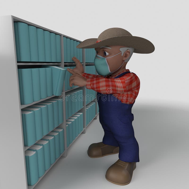 3D Cartoon Farmer Character Stock Illustration - Illustration of ...