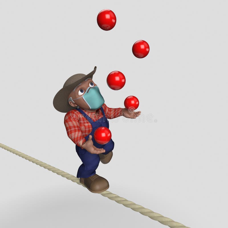 3D Cartoon Farmer Character Stock Illustration - Illustration of human ...