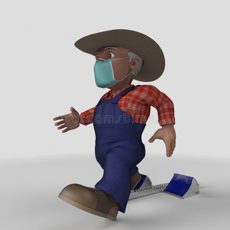 3D Cartoon Farmer Character Stock Illustration - Illustration of ...