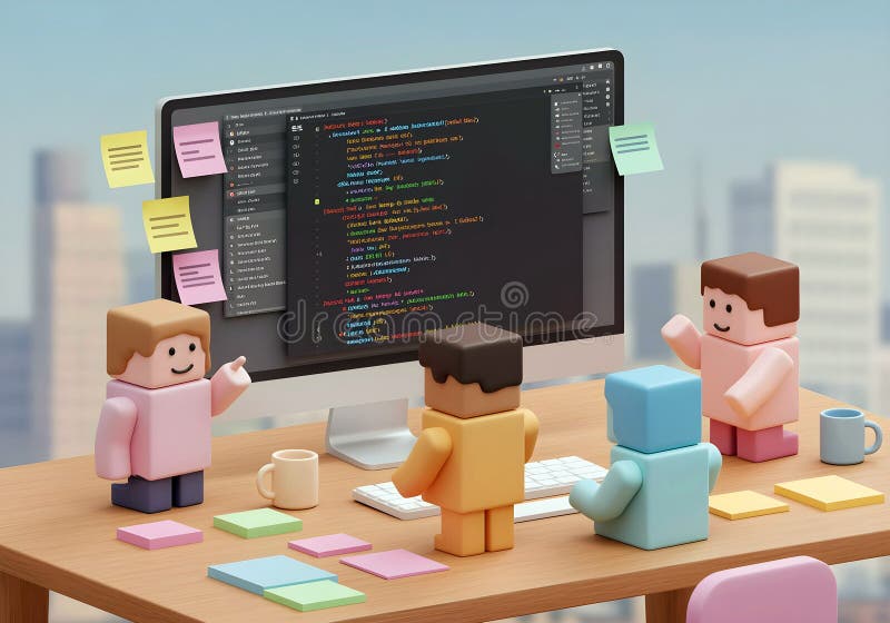 3D Cartoon Figures Simulating Software Development Teamwork at Desktop ...