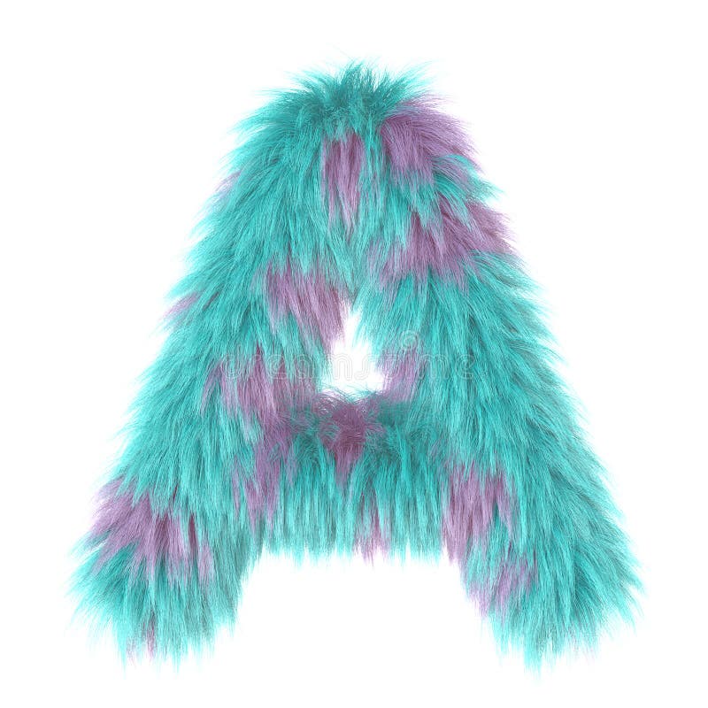 3d Cartoon Fun Animal Fur Letter a Stock Photo - Image of furry, hair ...