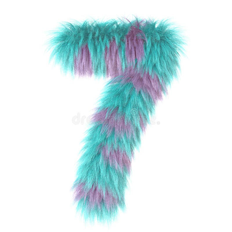 3d Cartoon Fun Animal Fur Number 7 Stock Image - Image of decorative ...